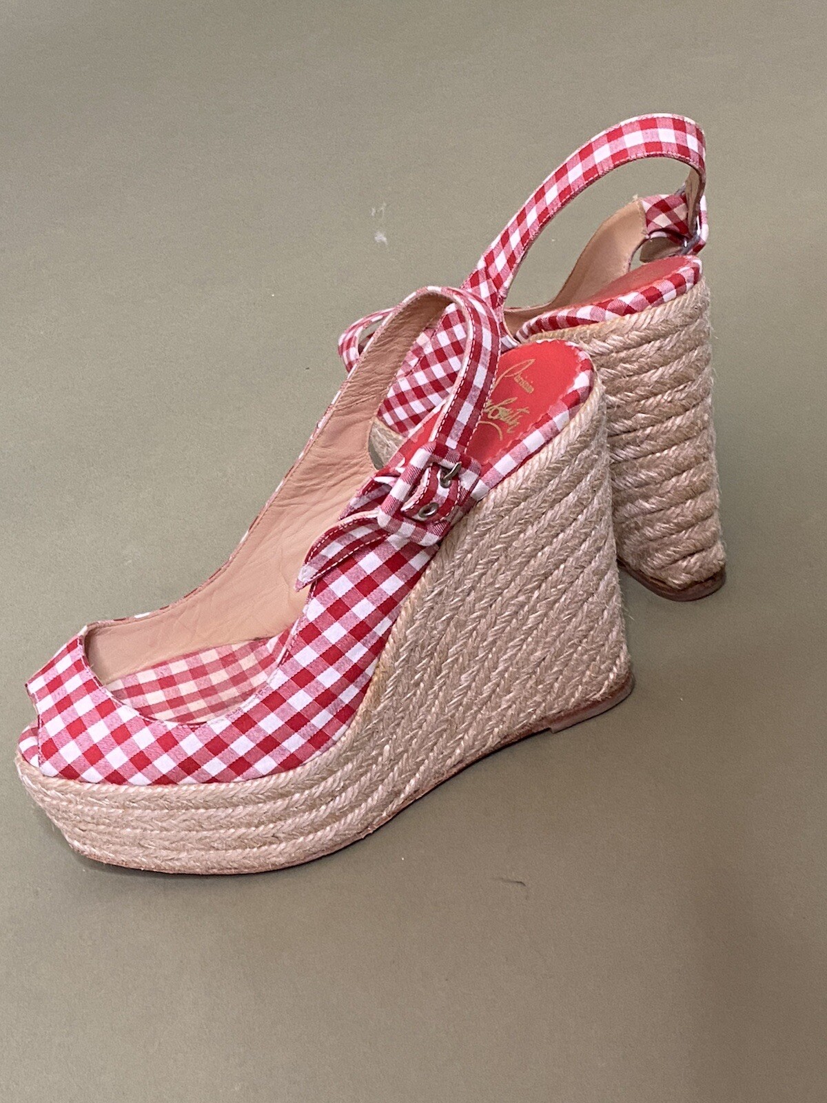 Christian Louboutin Platform Wedge Sandals Espadrill … - Gem