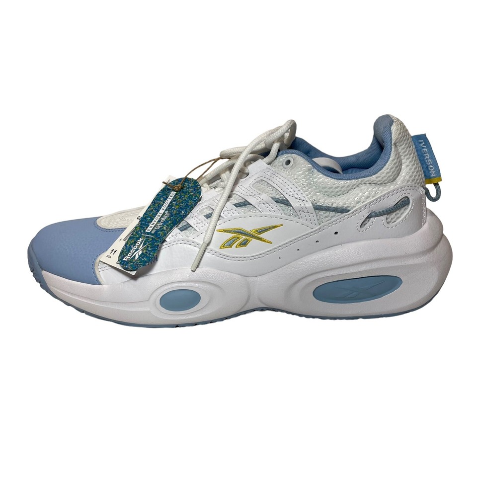 Reebok Solution Mid Nuggets White Fluid Blue Toxic Basketball Shoes Men ...