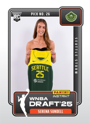 Serena Sundell RC - 2025 Panini Instant WNBA Draft Night #15 Seattle ...