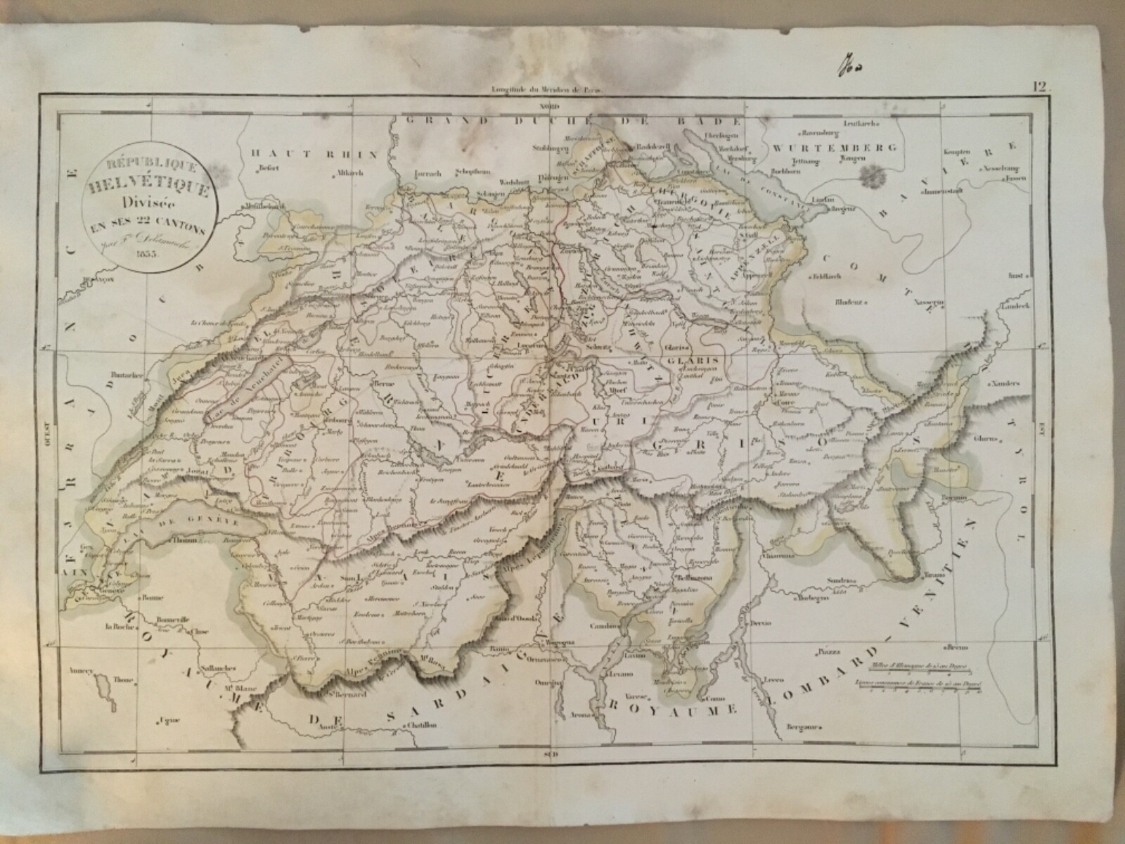 République Helvétique Divisée, Divided Helvetica Republic 1833 ...