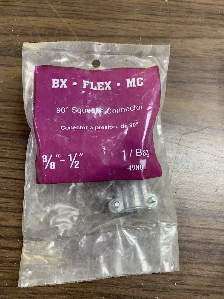 LOT OF (2) BX FLEX 49801 90 DEGREE CONNECTION AND (1) BX FLEX 44919 ...
