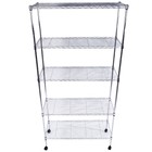 5 Tier Wire Shelving Unit Metal Shelf Rack with Wheels (35.43 x 13.78 x ...