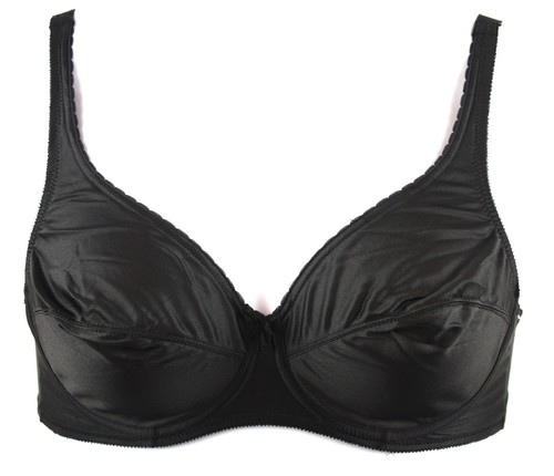 Vanity Fair 75-149 34C Black Vintage Full Coverage Unlined Satin UW Bra ...