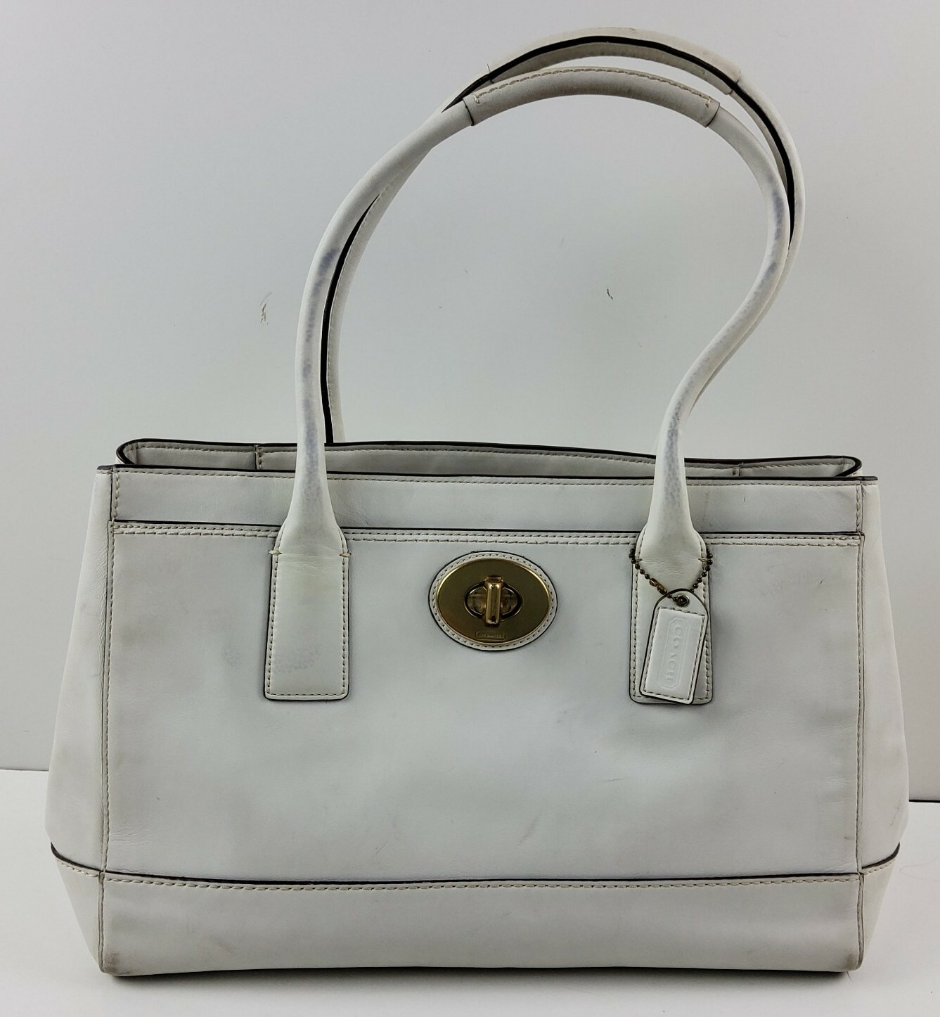 Coach Madeline 11554 Ivory Leather Satchel Shoulder H… - Gem