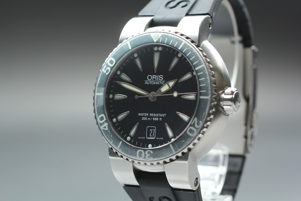 [Exc+4] ORIS Divers 7533 Automatic 44mm Black Dial Date Men's Watch | eBay