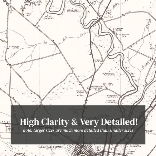 Old Map of Georgetown County, SC 1939 - Vintage South Caroli | eBay