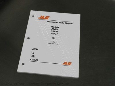 JLG 25AM,30AM,38AM Vertical Mast Parts Manual Exploded View Catalog ...