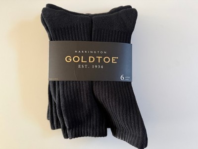 Gold Toe Men's Crew Socks 6-Pack Harrington Cushioned Reinforced Toe ...