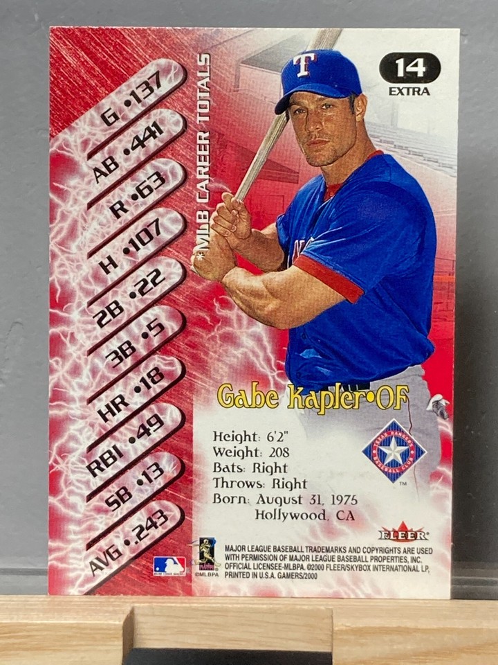 2000 Fleer Gamers Extra #14 Gabe Kapler Texas Rangers 0528 | eBay