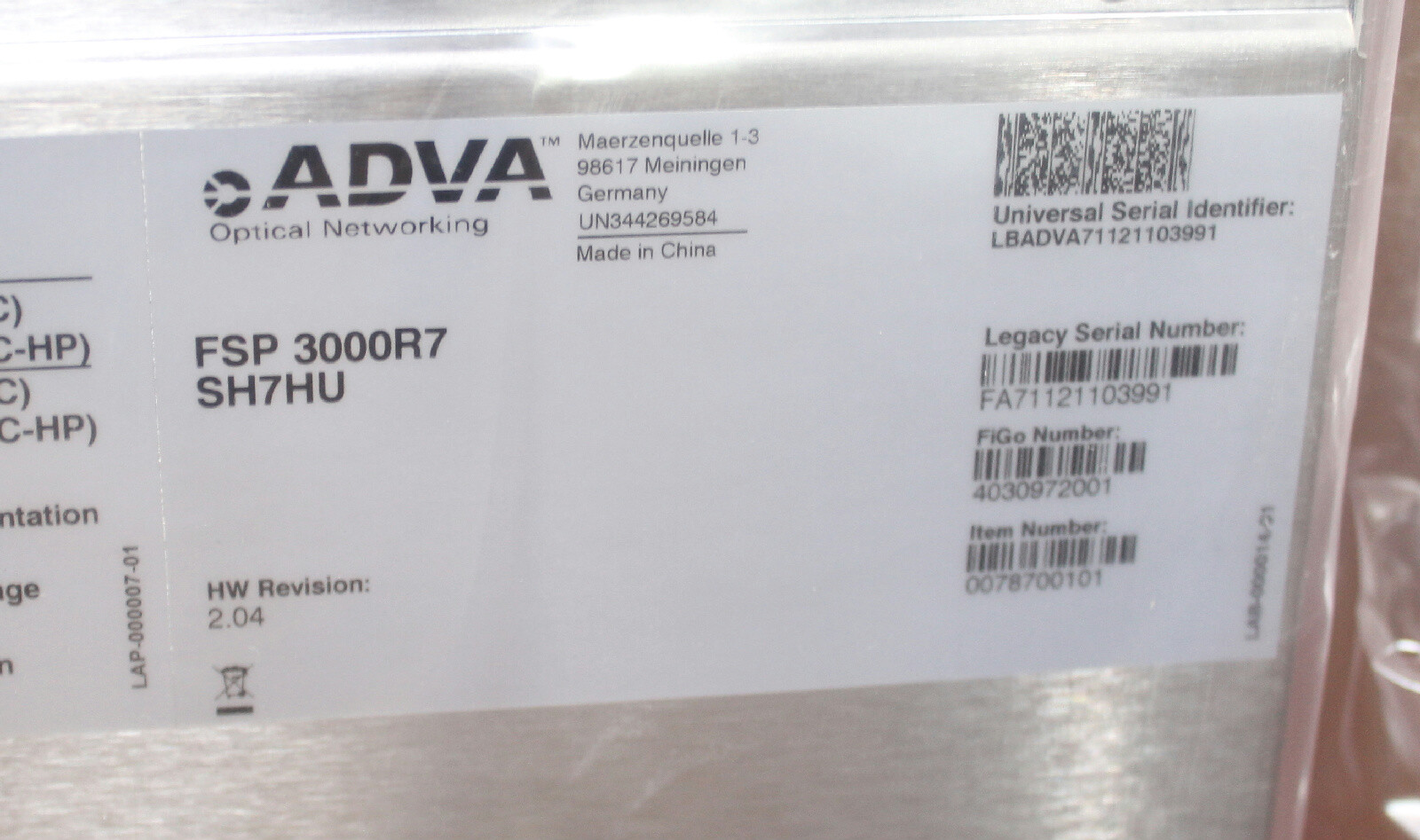 ADVA FSP 3000R7 Optical Fiber Service Platform SH7HU / 2DC & SCU | eBay