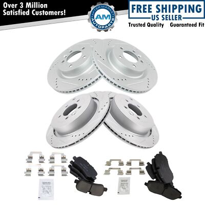 Front Rear Ceramic Brake Pad & Performance Rotor Kit for Land Rover | eBay