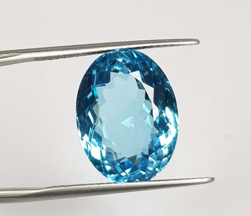 13.85 Ct Natural Blue Topaz 16X12 mm Oval Shape Calibrate Size Gemstone ...