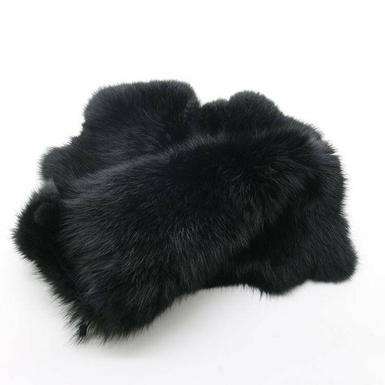 3Pack High Quality Natural Black Rabbit Fur Skin Pelt Real Fur Leather ...