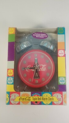 coca cola twin bell alarm clock in original box | eBay
