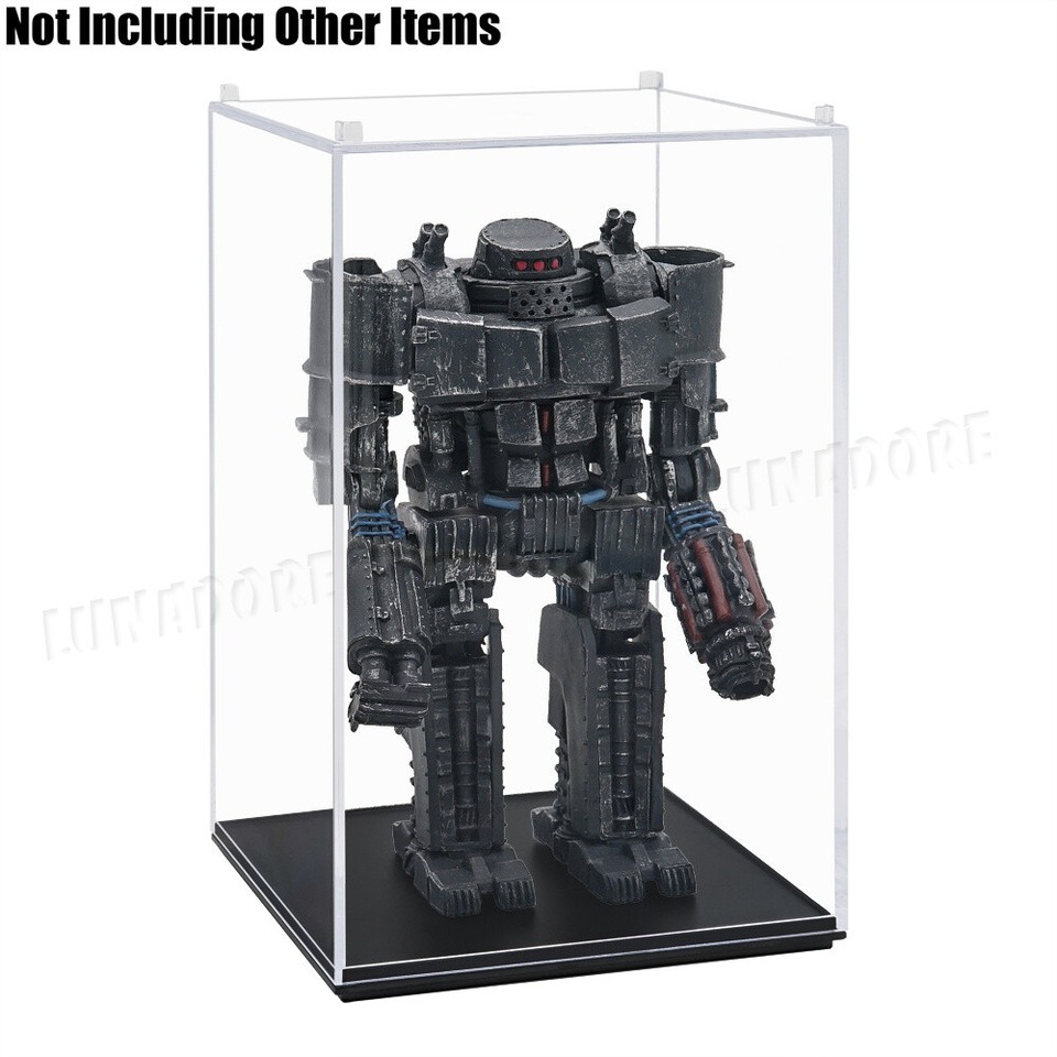 UK Clear Acrylic Display Box 15cm Perspex Case Plastic Base Dustproof ...