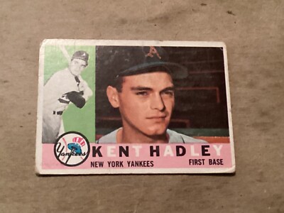 1960 Topps #102 KENT HADLEY New York Yankees - Very Good - Corner Wear ...