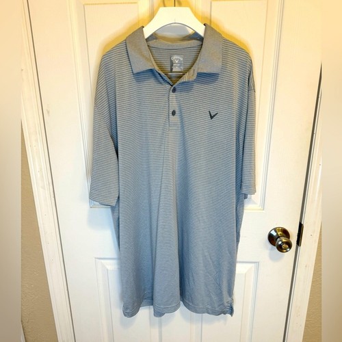Men’s Callaway OptiDri Golf Polo Shirt Baby Blue with thin white ...