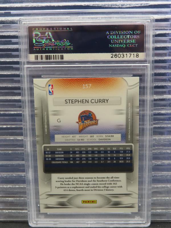 2009-10 Panini Prestige Stephen Curry Rookie Card RC #157 PSA 10 GEM MT ...