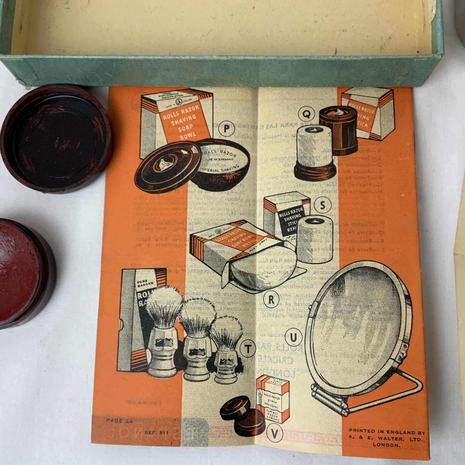 VTG Rolls Razor London #2 , Friction Clip Pin, Strop Dressing 50’s ...