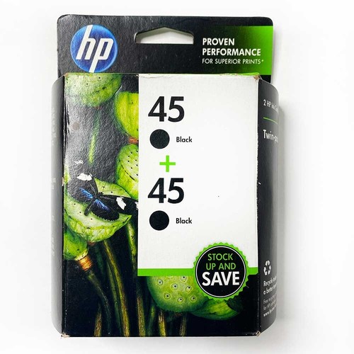 HP 45 Black Ink Cartridges Twin Pack 51645A Expired - Brand New Sealed ...