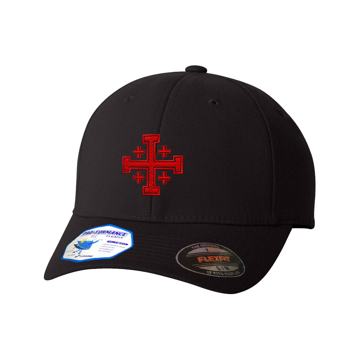 Flexfit Hats for Men & Women Jerusalem Cross Embroidery Dad Hat ...