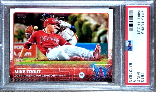 2015 Topps Series Two Mike Trout 2014 AL MVP Card #510 ~ PSA Graded 9 ...