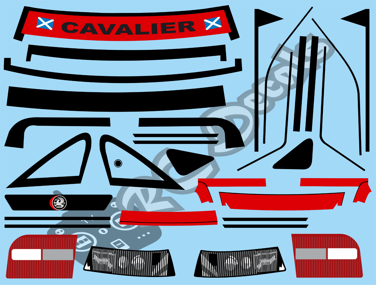 1/10 Touring Car Decal Set BTCC Vauxhall Cavalier MasterFit 1994 ...