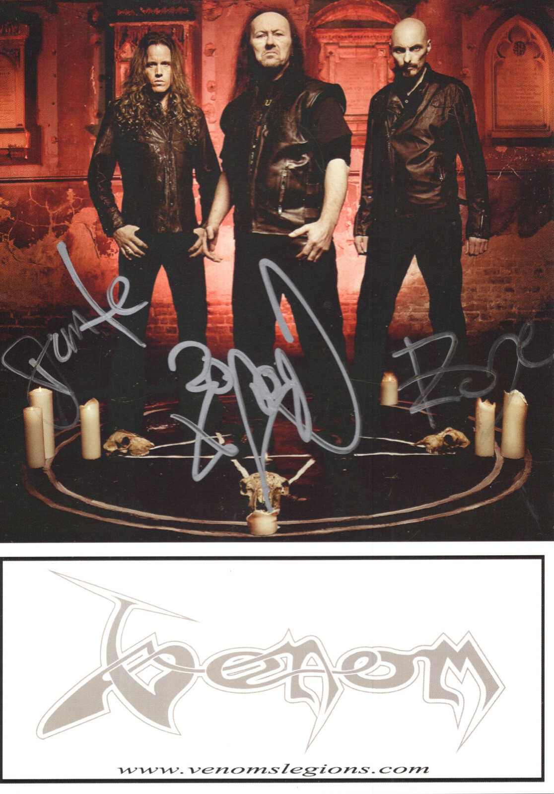 VENOM HAND SIGNED 6x8 COLOR GROUP PHOTO+COA BLACK METAL LEGENDS CRONOS ...
