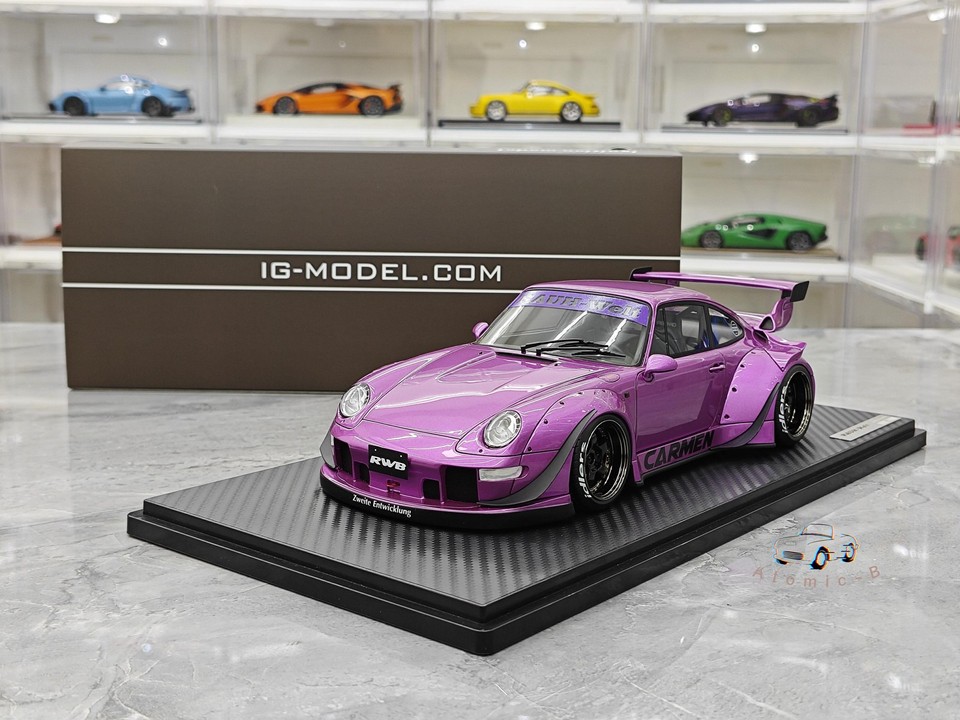 ignition model IG 1:18 Porsche 993 RWB GT3 JDM wide body electric pink ...