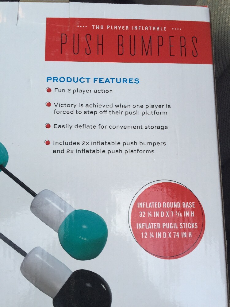 Two Player Inflatable Push Bumpers Indoor or Outdoor Ideal for Beach ...