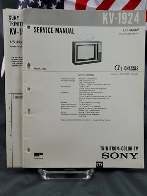 Original Sony Service Manual Trinitron Color TV KV-1924 FREE SHIPPING ...