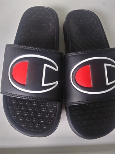 NEW Champion Super Slide Solid C Kids Youth Slides Sandals, Black, Size ...