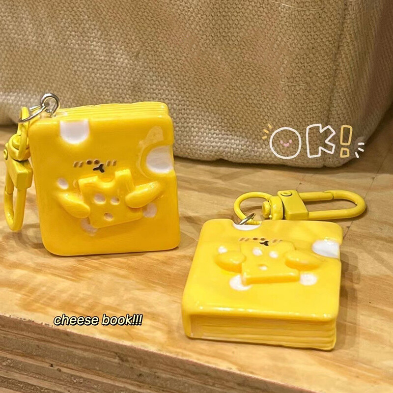 Cute Cheese Book Pendant Funny Keychain Kawaii Cartoon Gifts Bag ...