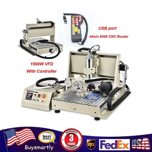 1500W USB 4 Axis CNC 6040Z Router Engraving Carving Milling Machine ...