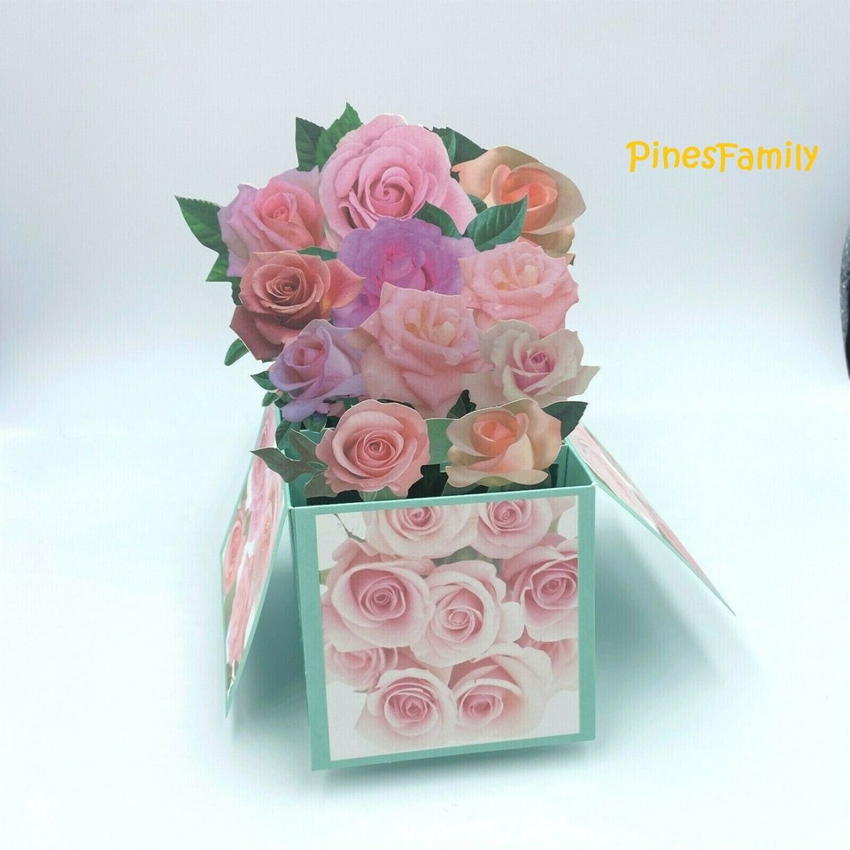 G06-3D Pop Up Flower Box Greeting Card | Birthday, Mother's day&all ...
