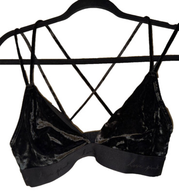 Medium fit Victorias Secret Pink bralette velvet texture with dark ...