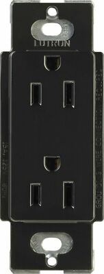 Lutron CAR-15-BL (Black Gloss) Claro 15A Duplex Electrical Socket ...