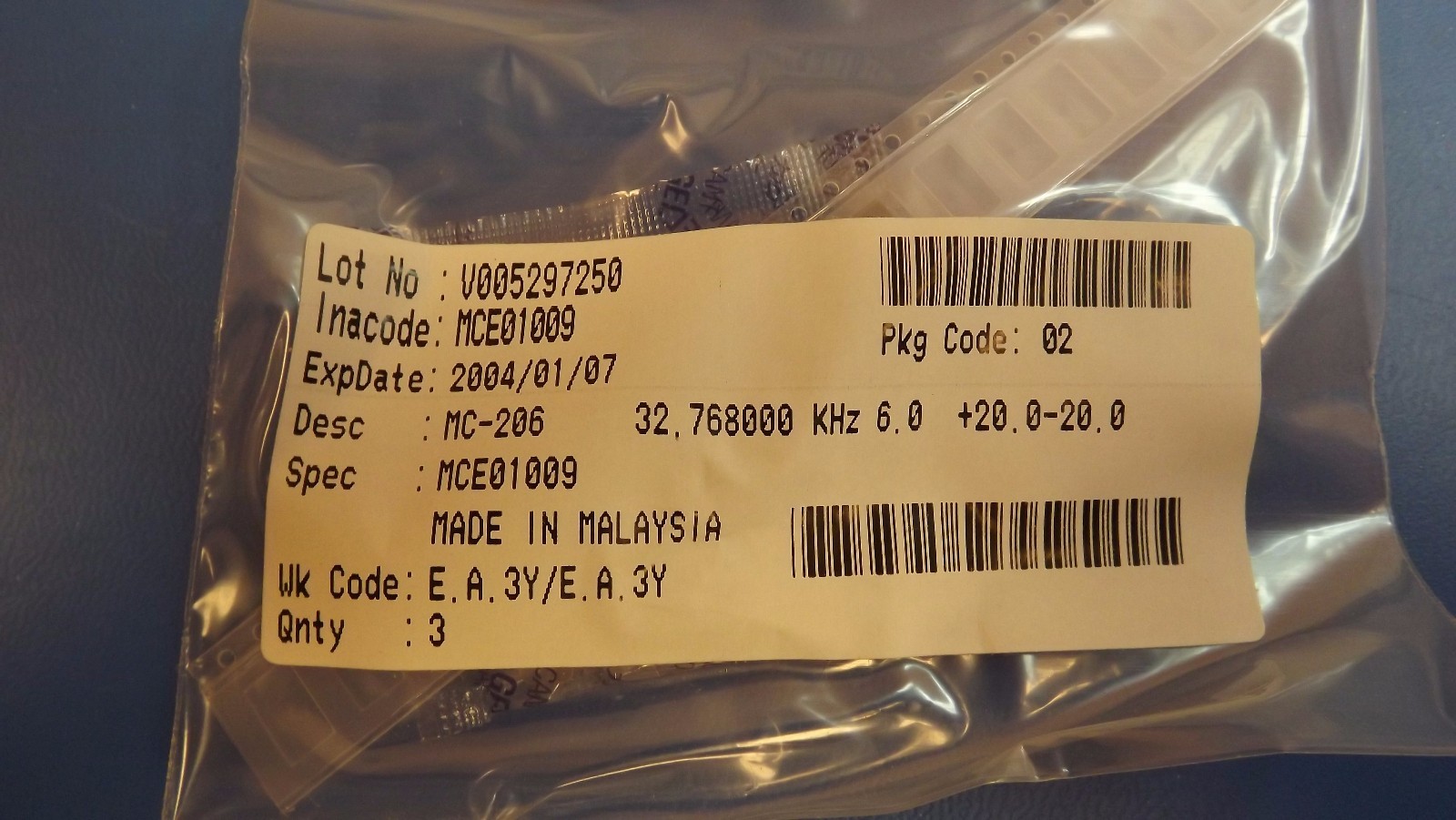 (3PCS) MC-206-32.768KHZ Q13MC2060000801 20/20PPM 6PF SMT -40/+85 | eBay