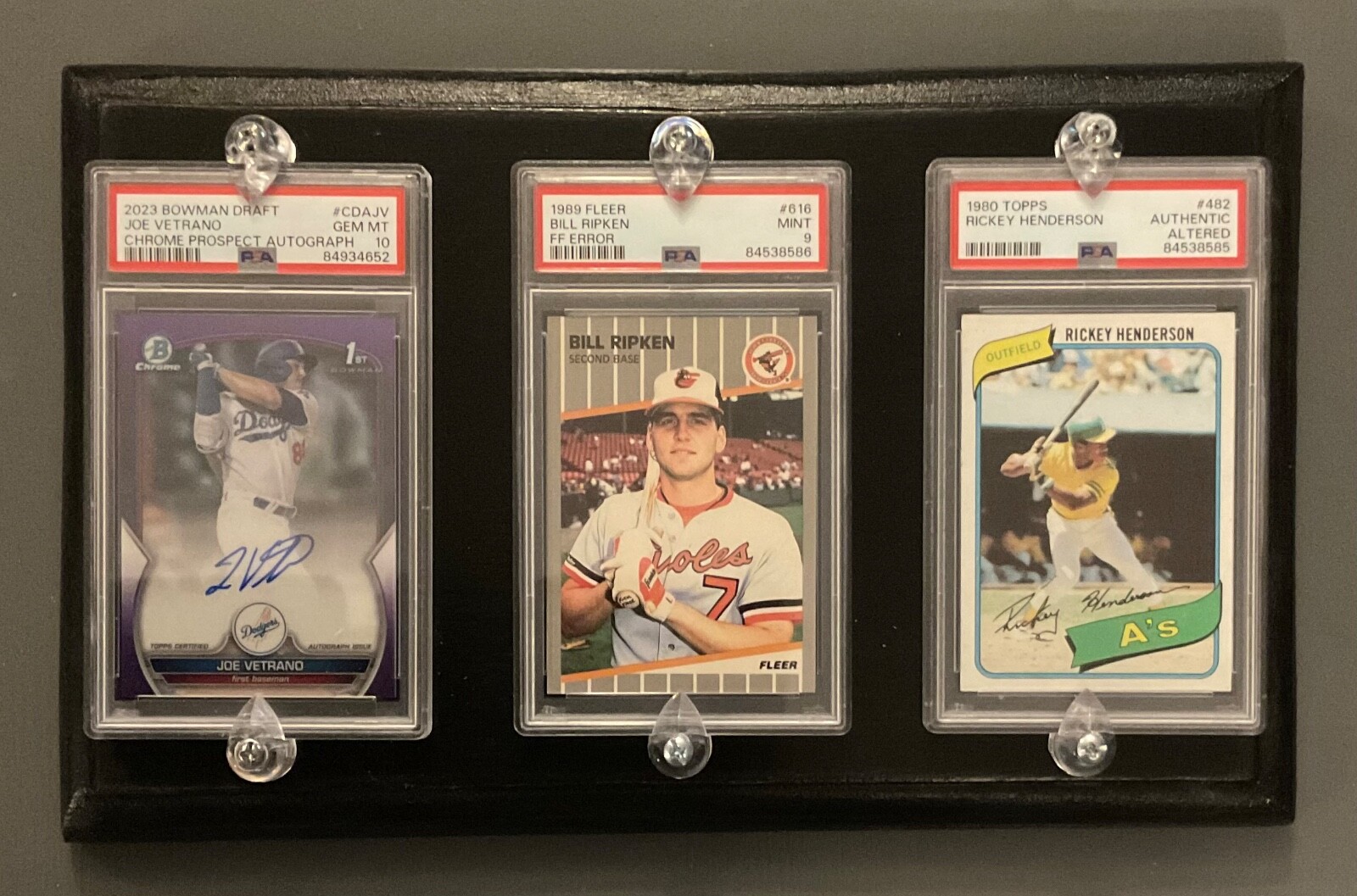Custom Made Wooden Graded Baseball Card Wall Mount Display Holder - 3 ...