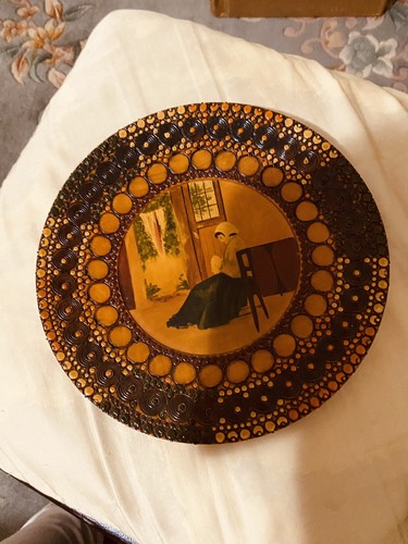Wooden wall plate with oil painting of a Dutch woman | eBay