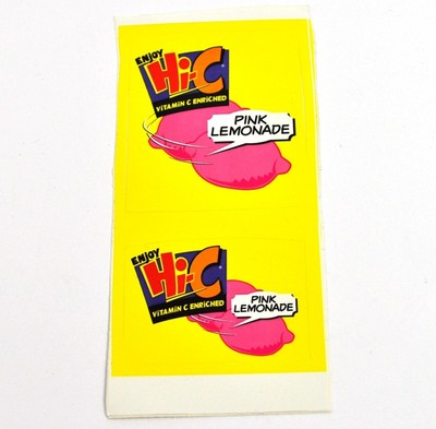 Coca-Cola Hi-C Pink Lemonade USA 2 Vinyl Sticker Decals | eBay