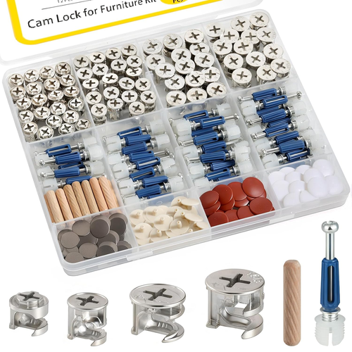 138PCS Cam Locks for Furniture Assortment Kit,3-In-1 Eccentric Hardware ...