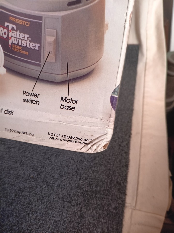 Presto Pro Tater-Twister Electric Curly Fry Cutter w/ 4 Cutting Discs ...