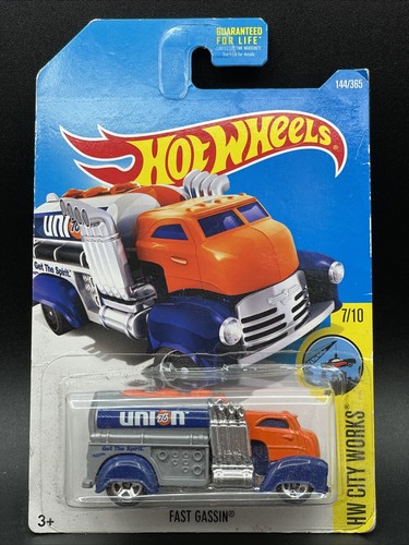2015 Hot Wheels OARNGE FAST GASSIN City Works 144/365 Combine Shipping ...