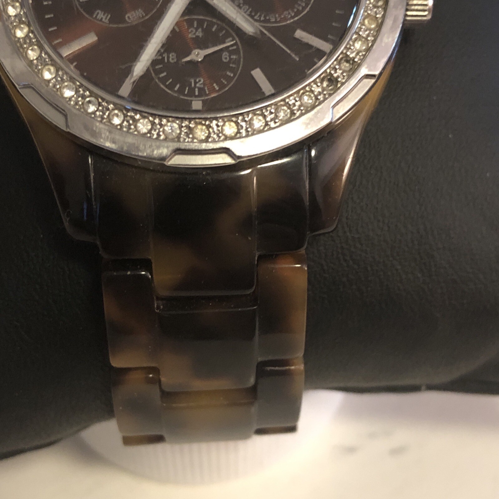 Women Relic Watch by Fossil Zr15577 Multifunction Brown Tortoise Band ...