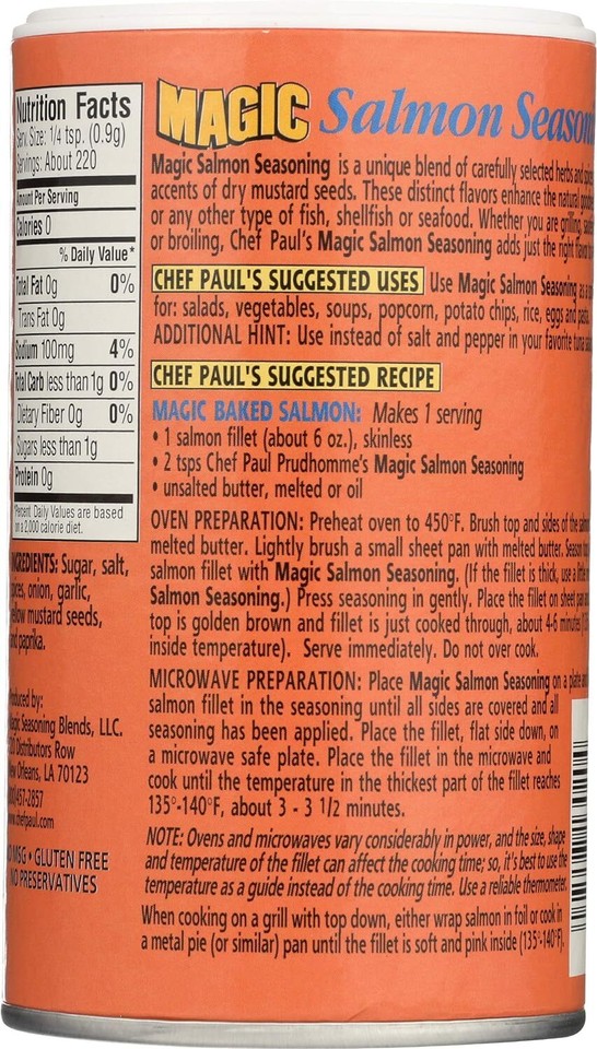 Chef Paul Prudhomme's Magic Salmon Seasoning - 7 oz 767563728108 | eBay