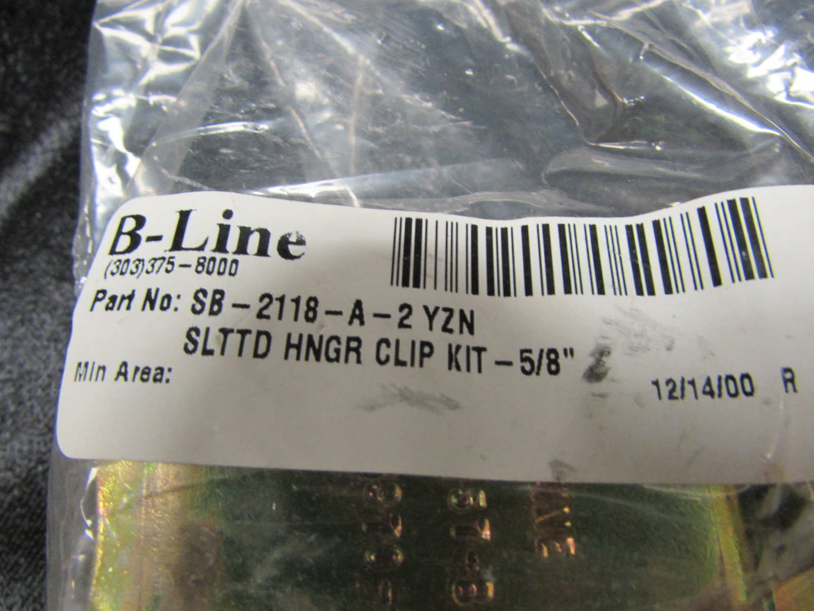 B-LINE SB-2118-A-2 YZN 5/8" SLOTTED HANGER CLIP KIT (LOT OF 10) *NIB ...