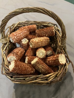 25 DRIED PRIMITIVE RUSTIC FIELD CORN COB CHUNKS FOR GARLANDS & BOWL ...