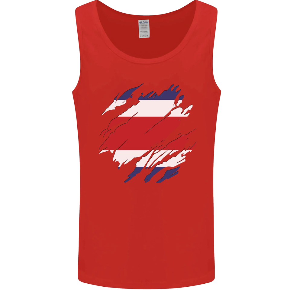 Torn Costa Rica Flag Rican Day Football Mens Vest Tank Top | eBay