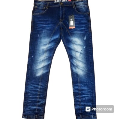 Nwt! Black Pike Jeans Men's 36x32 Blue Distressed Denim Indigo | eBay